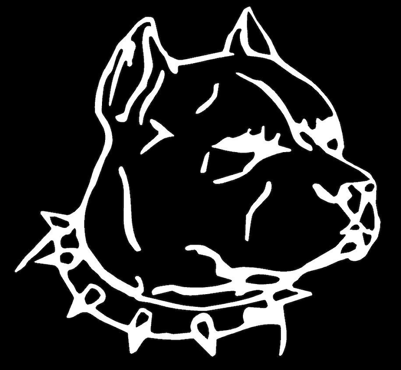 Pit Bull Face Vinyl Decal Fun Truck Country Bumper Sticker Car - Etsy