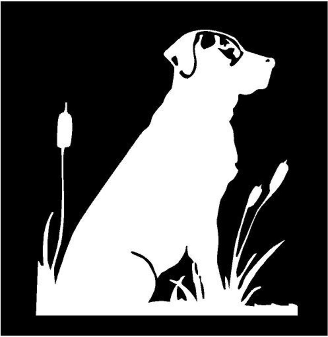 Vinyl Decal Lab in Cattails Hunt Truck Country Bumper Sticker Car Truck ...