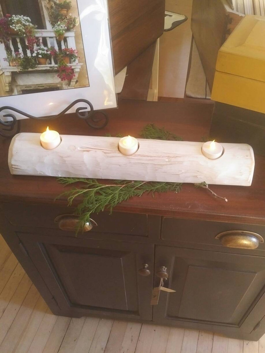 Cedar Tea Light Holder Log - Etsy