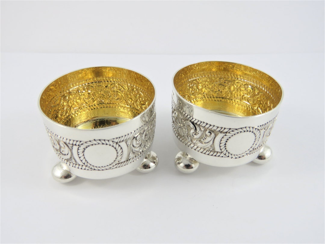 Two Sterling Silver Open Style Salt Cellars With English Hallmarks - Etsy