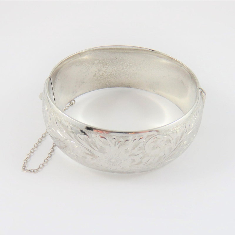 Wide Bangle Bracelet - Etsy