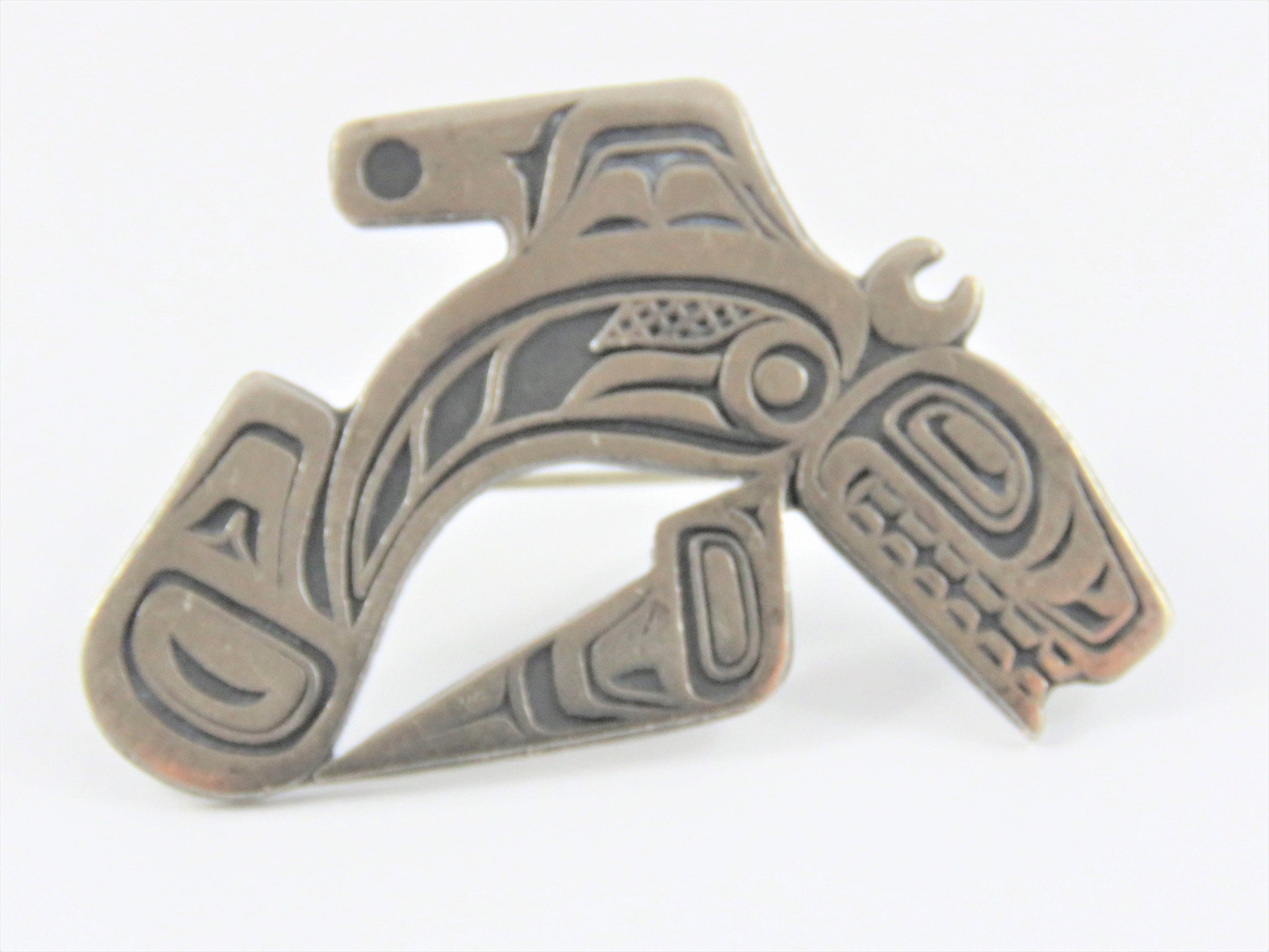 West Coast Native Sterling Silver Orca Brooch - Etsy UK