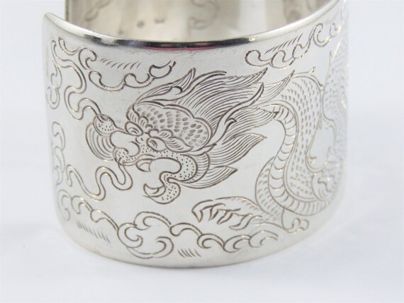 Sterling Silver Dragon Cuff Bracelet | Etsy