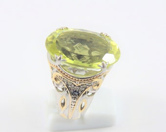 Large Two Stone Ring - Etsy