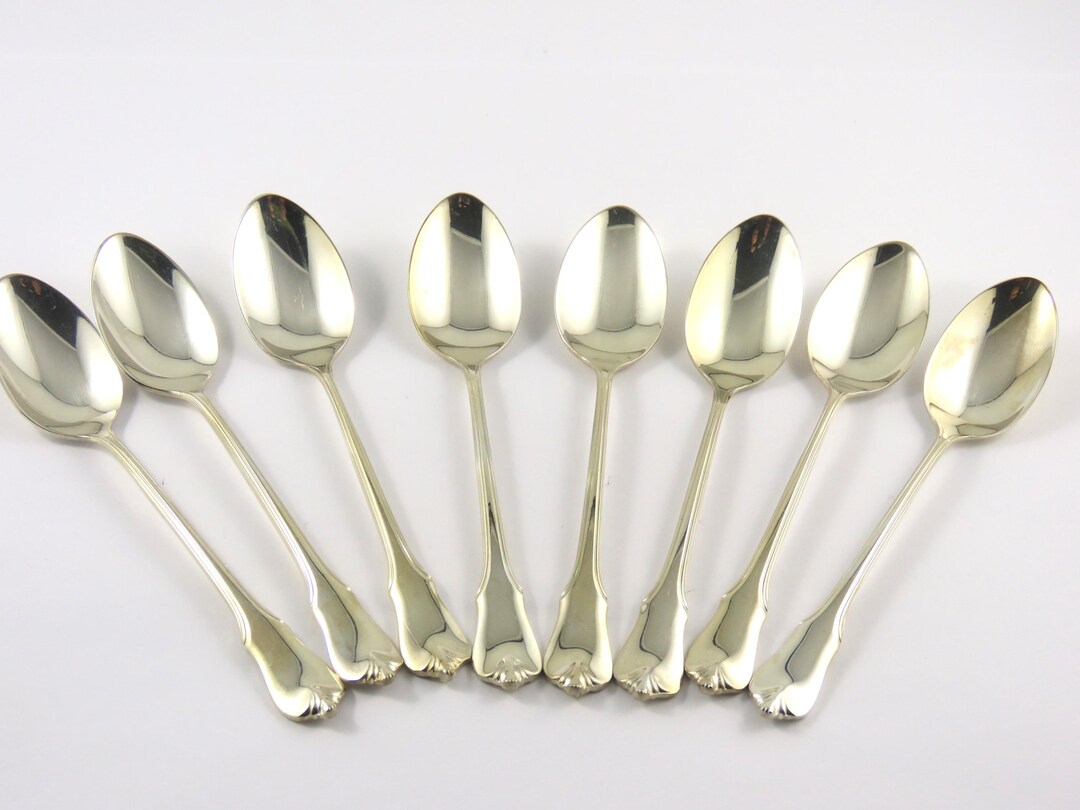 Eight Sterling Silver Wallace Demitasse Spoons Grand Colonial Pattern ...