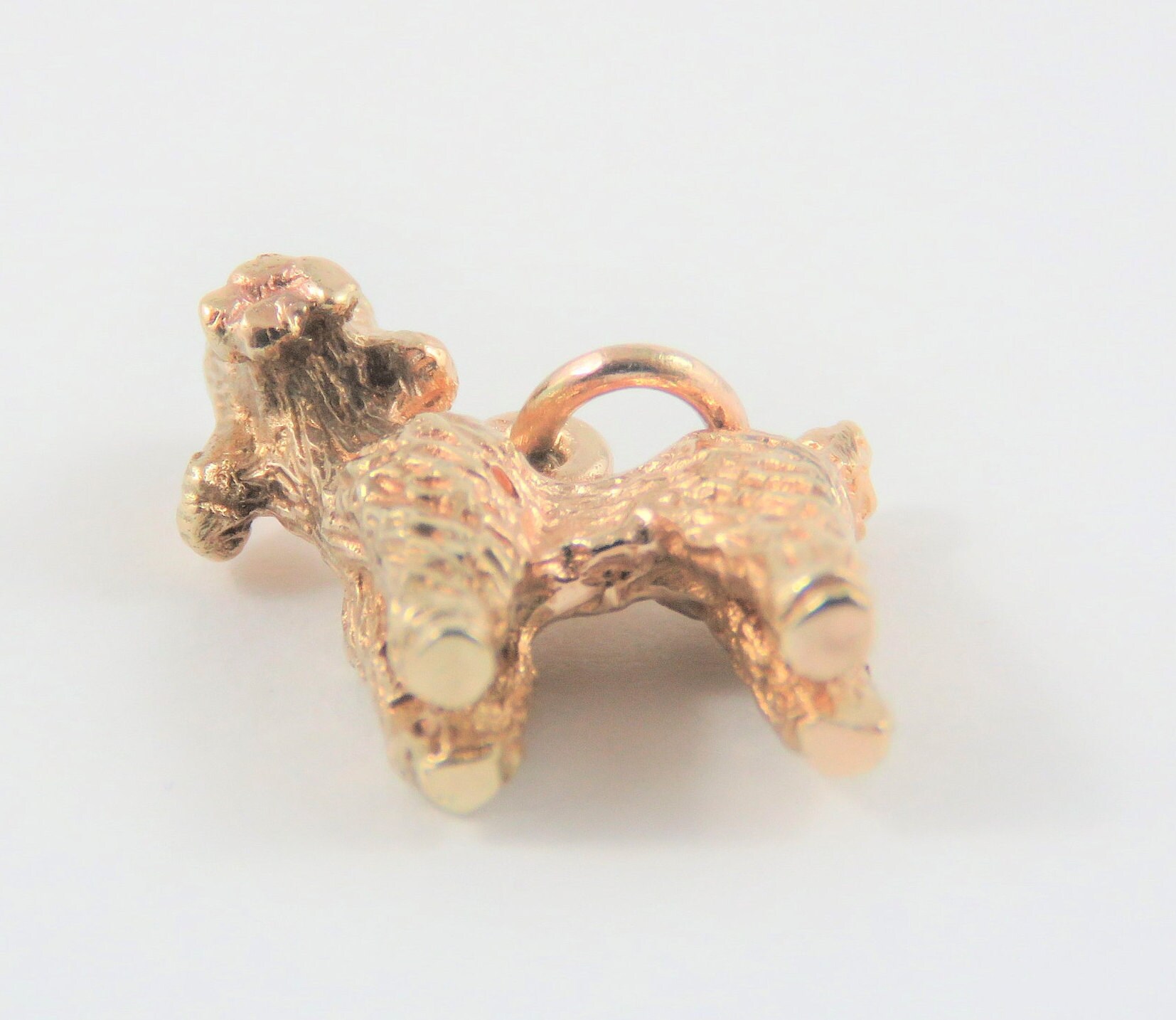 10K Yellow Gold Poodle Dog Charm - Etsy