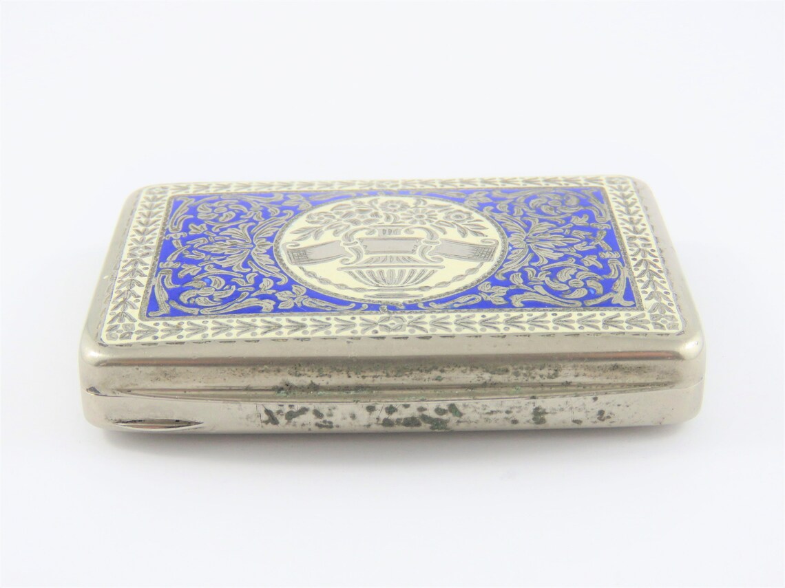 800 Silver Enamel Box - Etsy Sweden