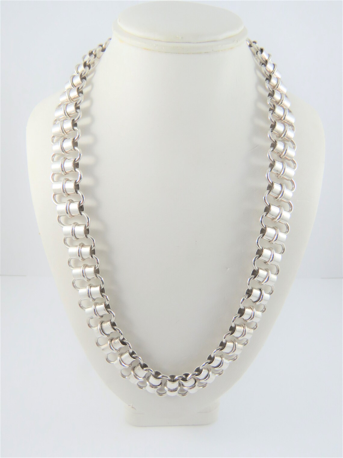 Sterling Silver 18 Heavy Link Chain With Toggle Style | Etsy