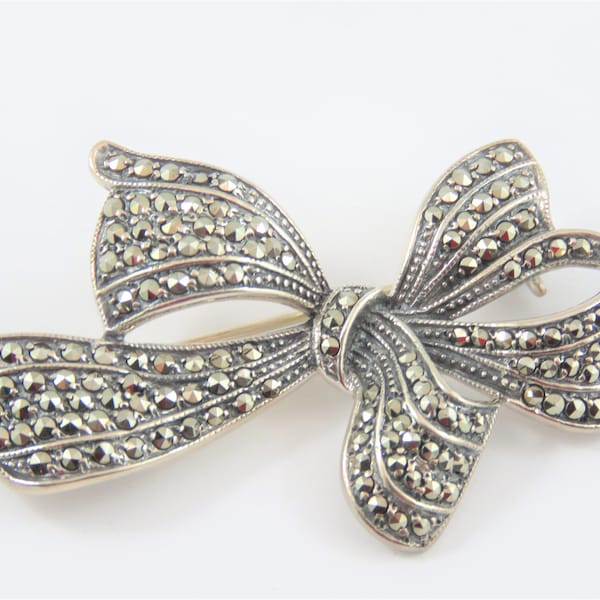 Marcasite Bow Brooch - Etsy