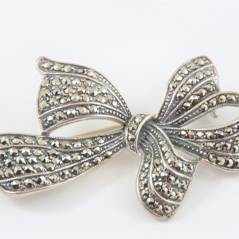 Marcasite Bow Brooch - Etsy