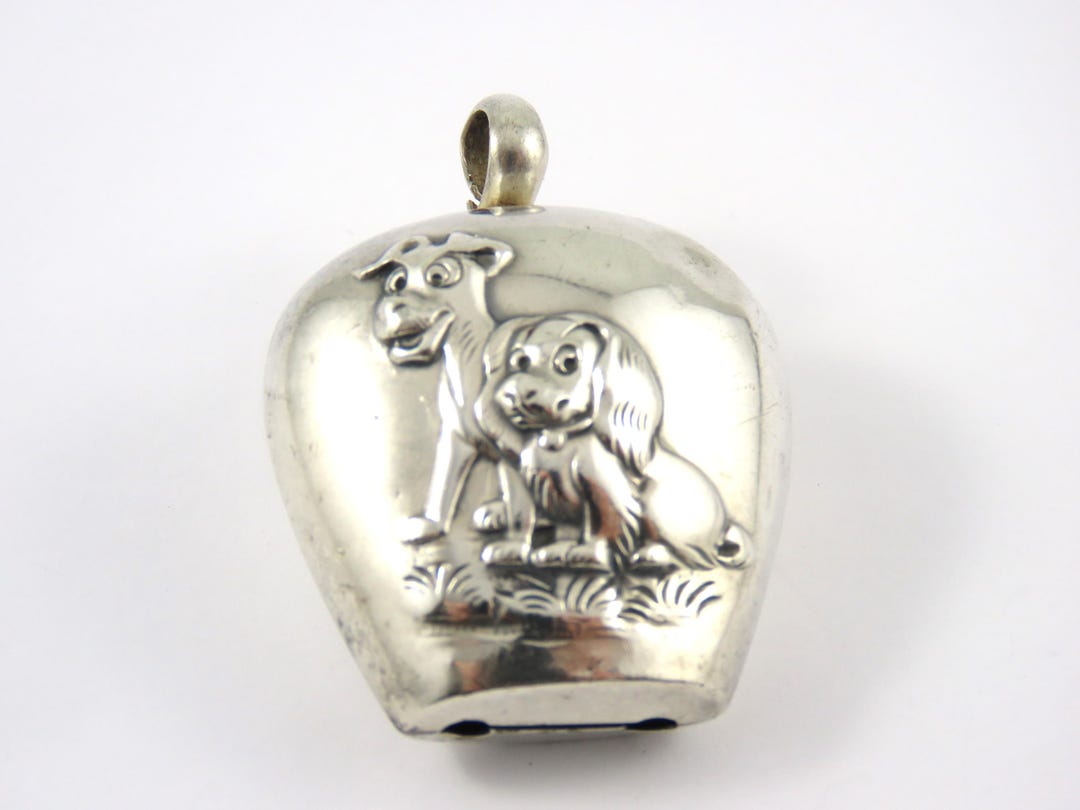 835 Silver Lady and the Tramp Cow Bell Baby Rattle - Etsy