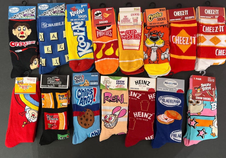 Odd Sox Crazy Socks Funny Novelty Crew Socks Food Snack Candy Cereal ...