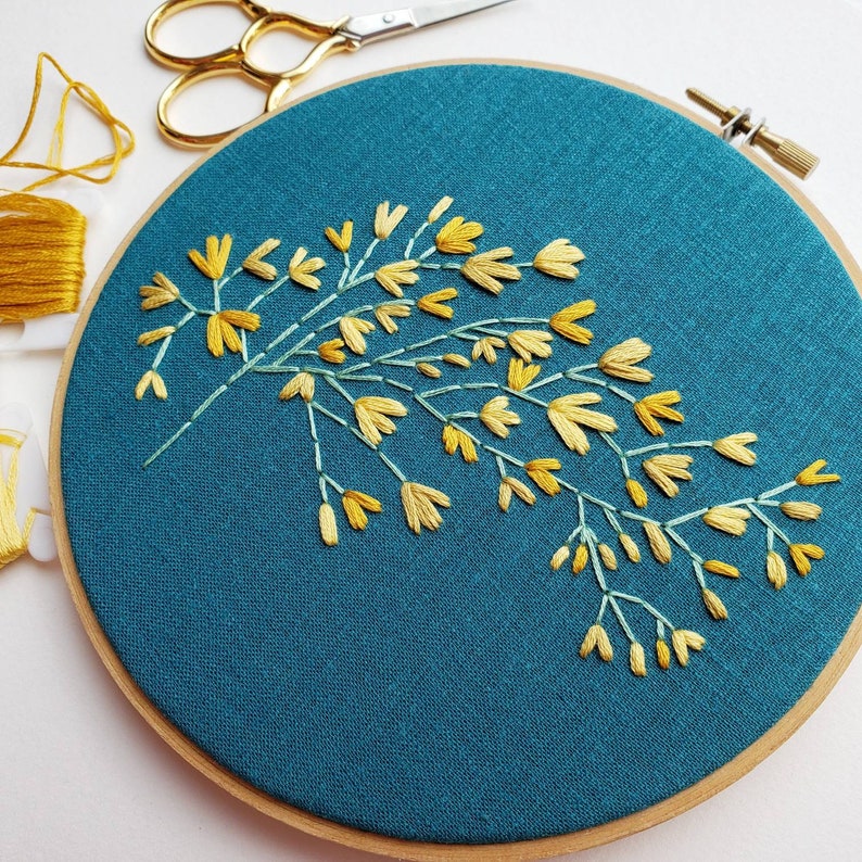 Embroider Flowers Pattern Hand Embroidered Flowering Tree | Etsy