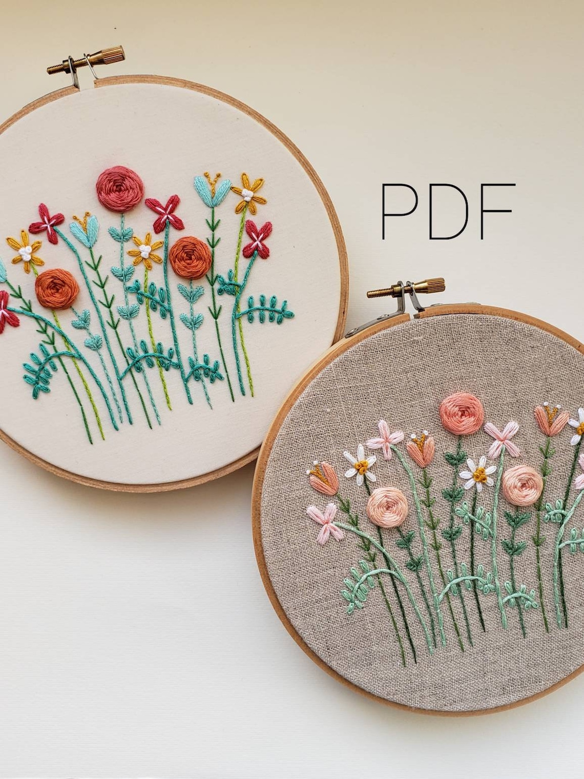 Flower Embroidery Pattern Colorful Floral Embroidery - Etsy
