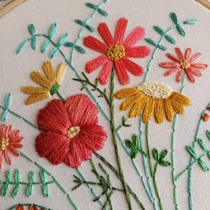DIY Hand Embroidery Pattern PDF, Hand Embroidered Flower Garden ...
