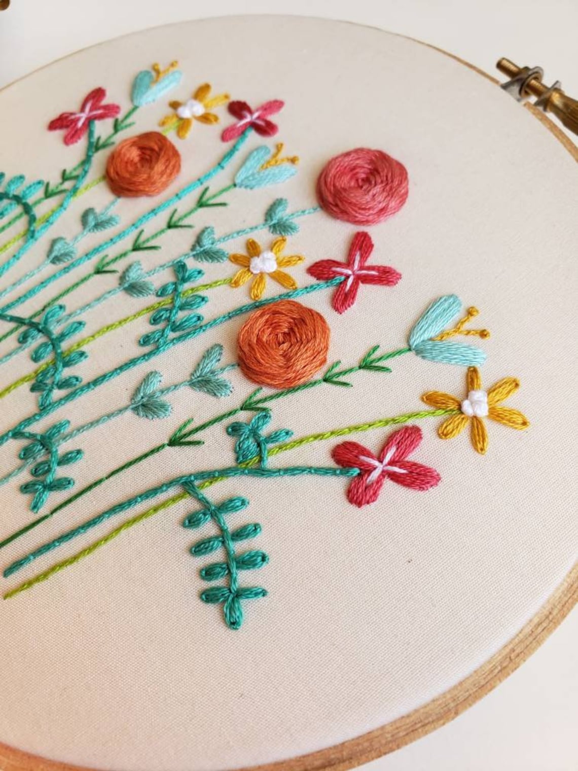 Flower Embroidery Pattern Colorful Floral Embroidery - Etsy