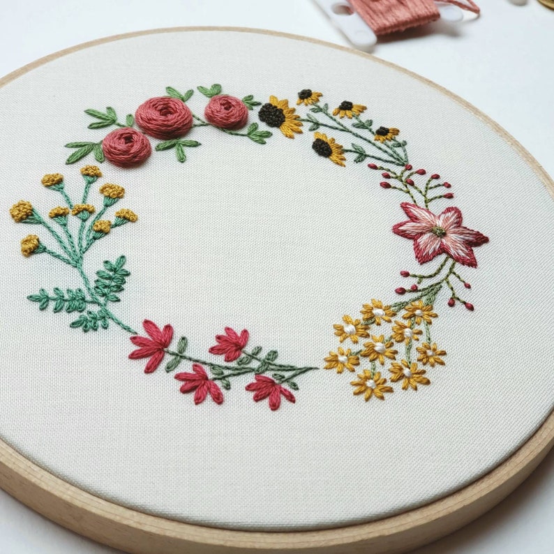 DIY Hand Embroidery Pattern PDF Hand Embroidered Flower | Etsy