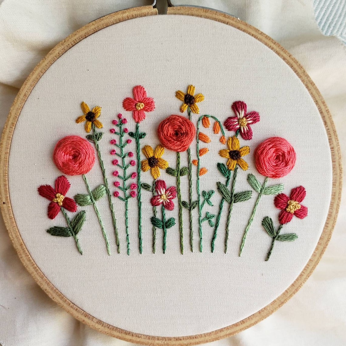 DIY Hand Embroidery Pattern PDF Hand Embroidered Flower - Etsy Australia