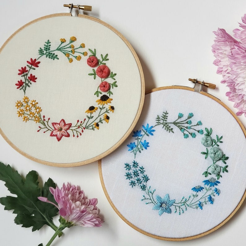 DIY Hand Embroidery Pattern PDF Hand Embroidered Flower | Etsy