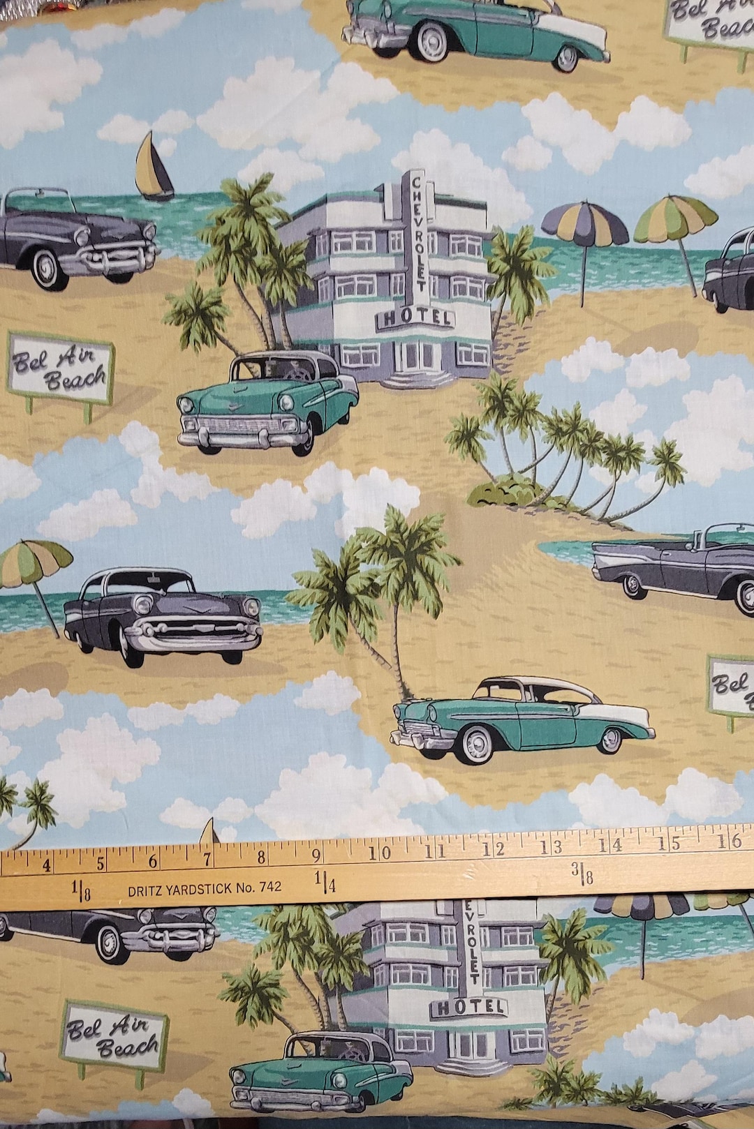 1956-57 Chevy Bel Air Fabric by Concord Cotton (3 1/2 Uncut Yards Yards ...