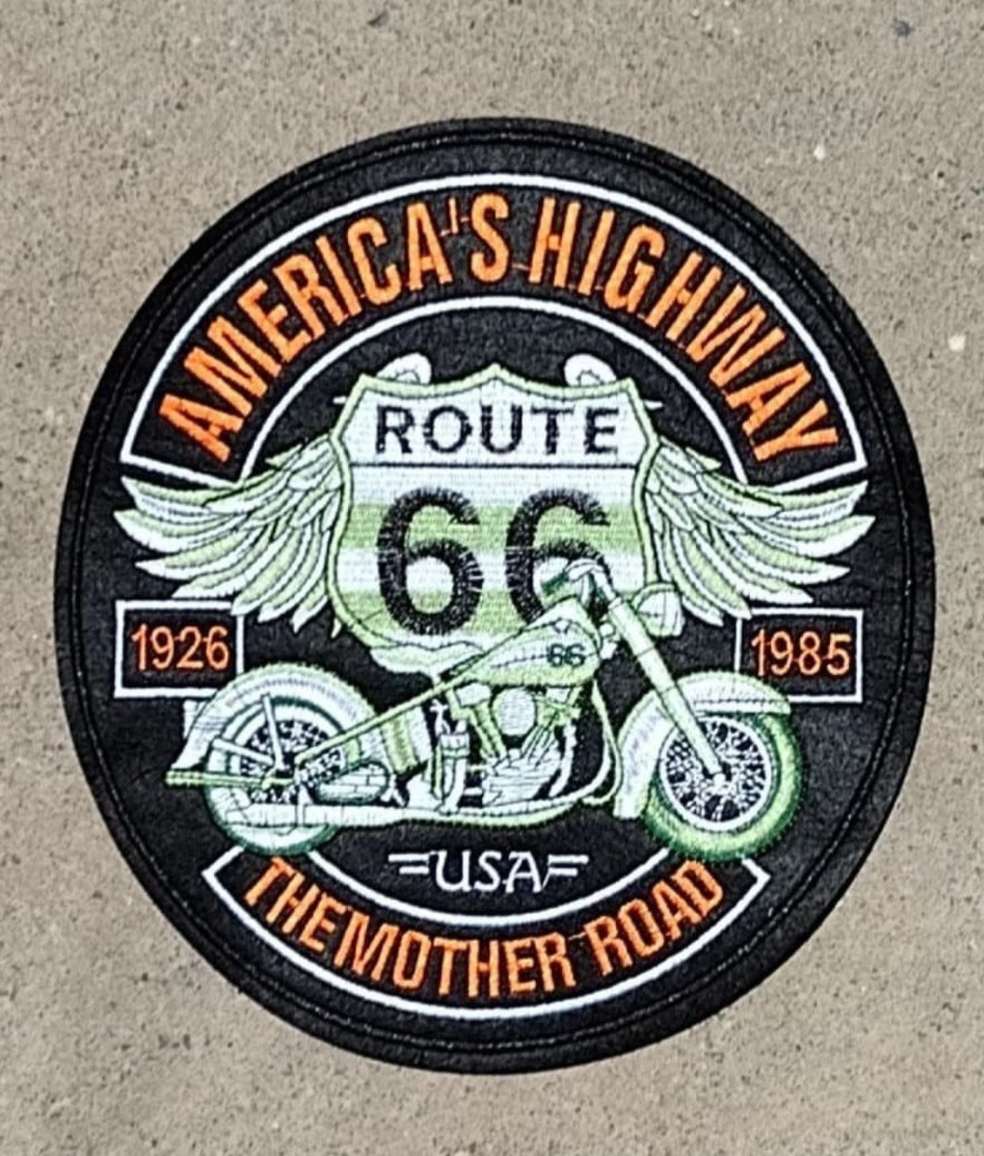 Biker Patch Iron on Embroidered Route 66 Motorcycle Jacket Applique ...