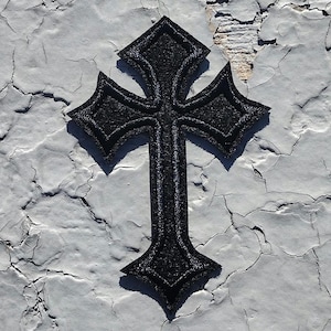 Black and Red Cross Embroidered Iron-on Patches - Etsy