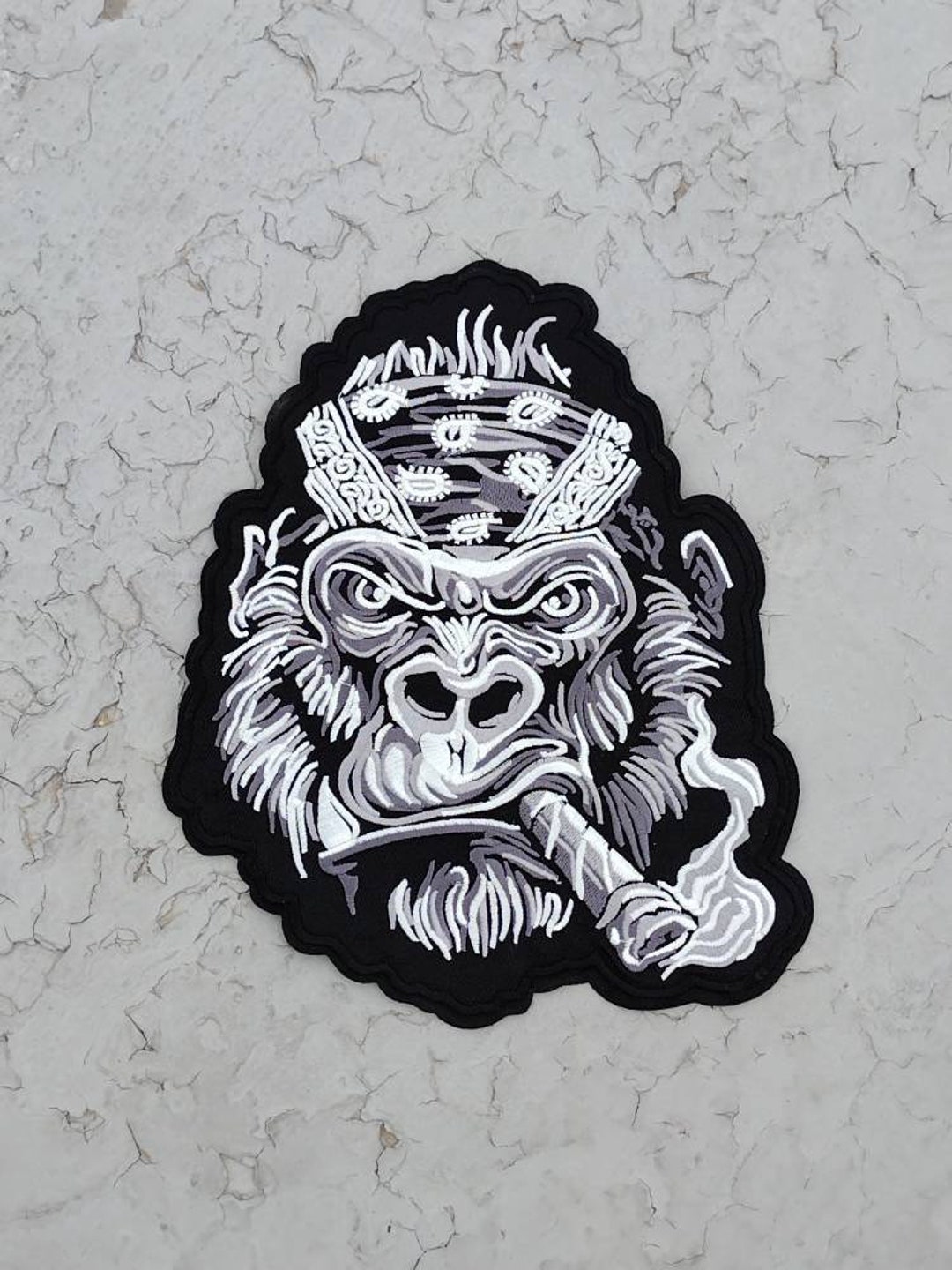 Smoking Gorilla Biker Embroidered Back Patch.jacket Patches. - Etsy