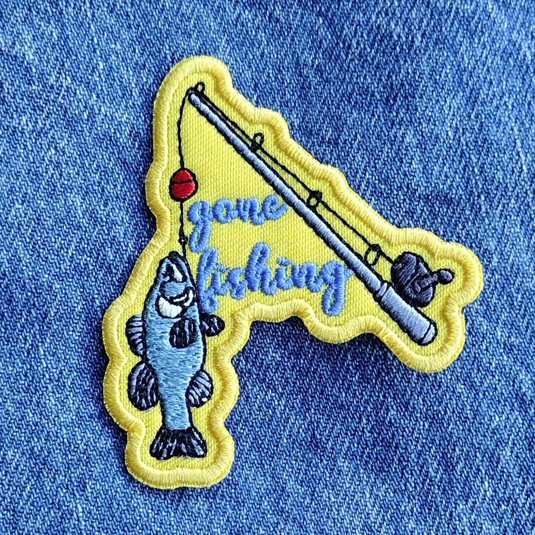 Gone Fishing Fishermans Patch Embroidered Iron-on Patches - Etsy