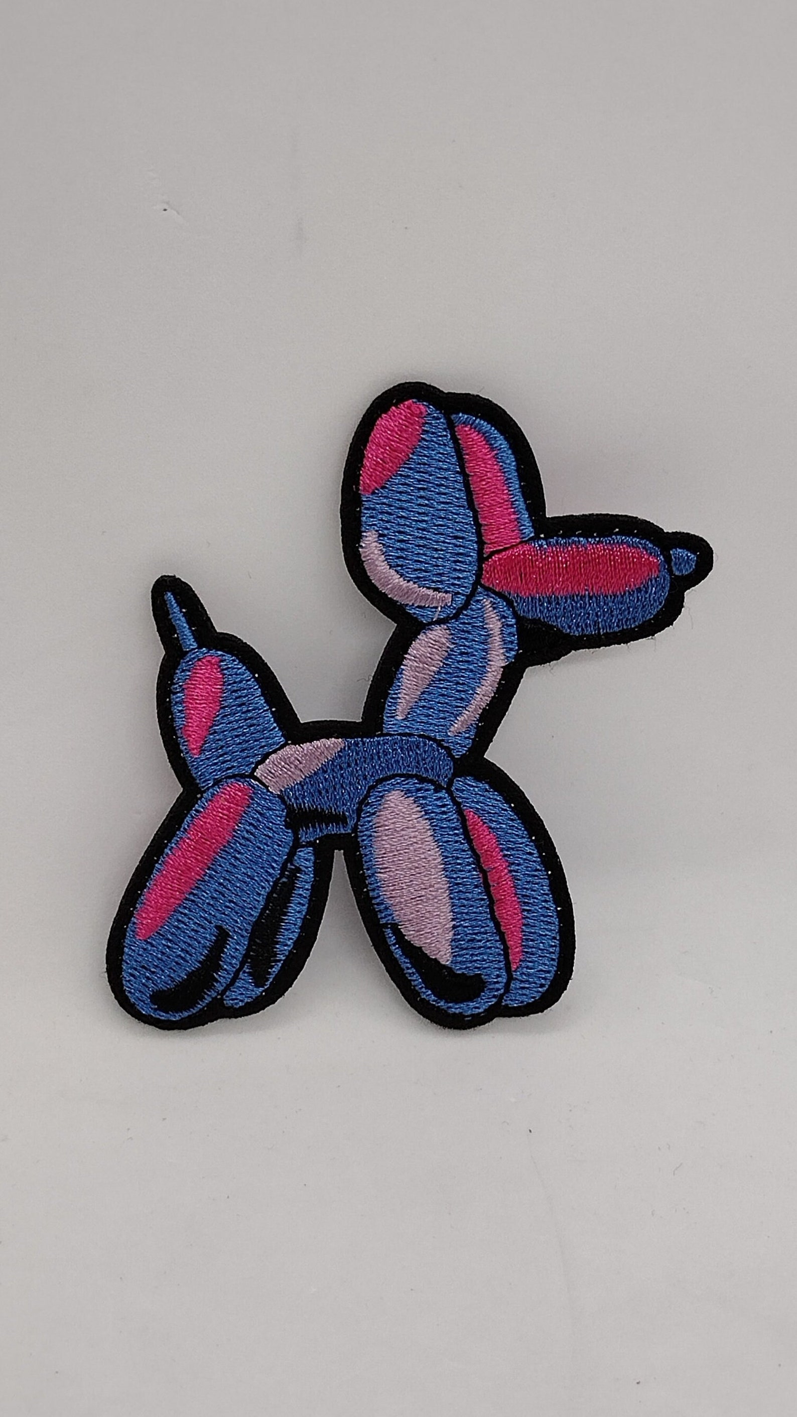 Balloon Animals Blue Dog Embroidered Iron-on Patch Small Fabric Patches ...