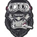 Gorilla Biker Embroidered Iron on Back Patch. Jacket Patches. Diy ...