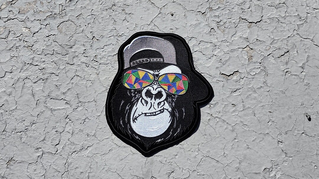 Gorilla Large Embroidered Iron-on Patch Hip Hop Biker Hippie New Age ...
