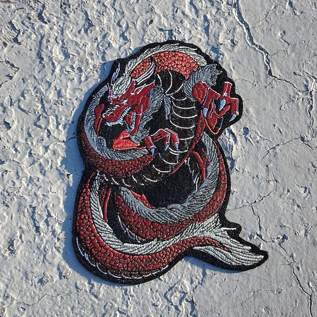 Chinese Dragon Large Red Iron on Embroidered Patch DIY Clothing ...