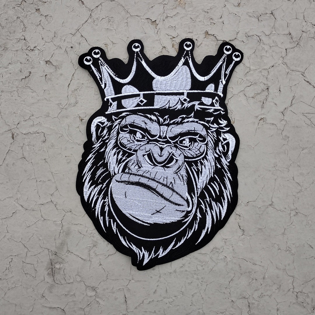 Gorilla King Large Embroidered Iron on Patch - Etsy