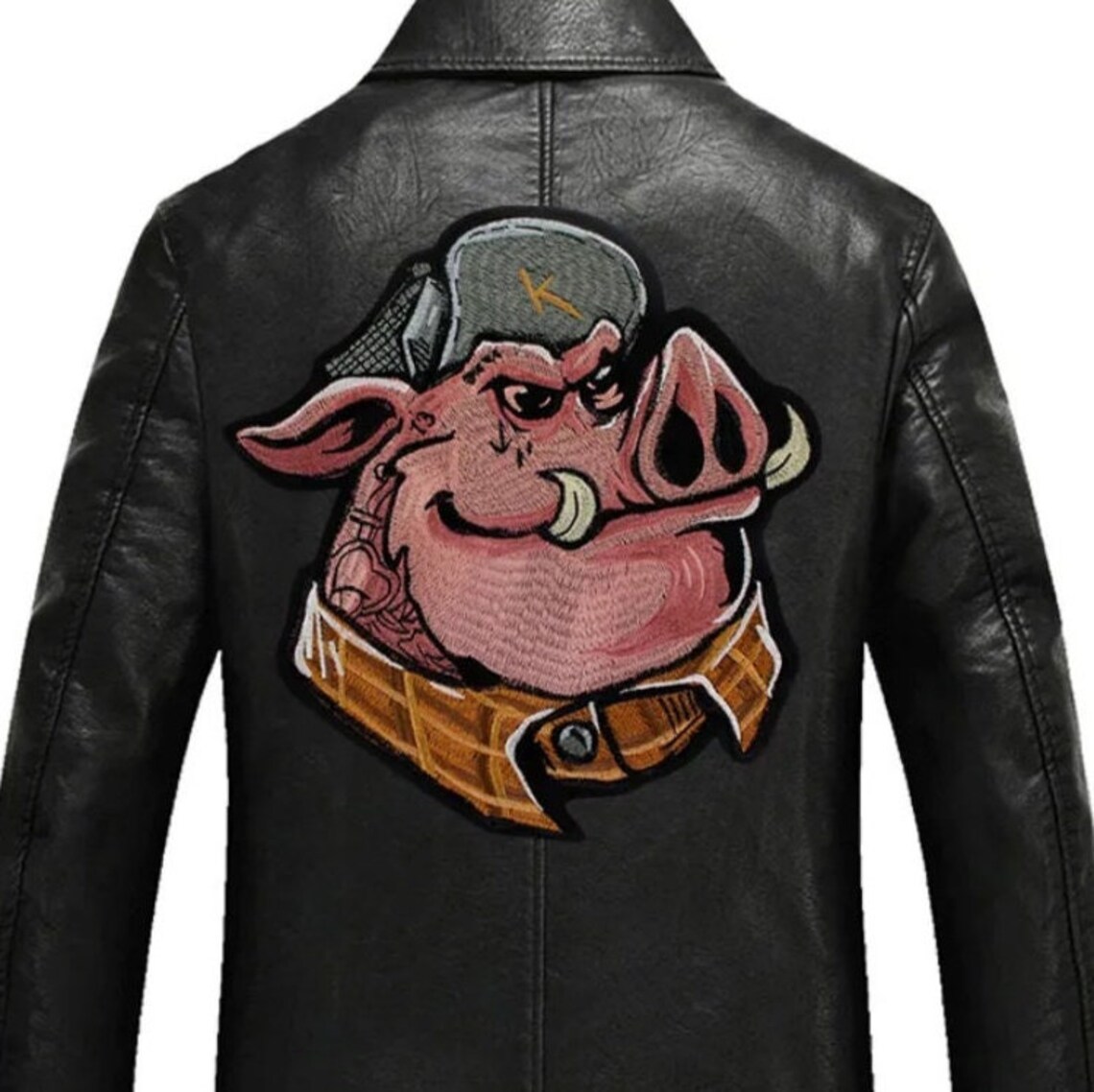 Hog Large Embroidered Iron-on Patch Pig Boar Biker Gangster Cowboy ...