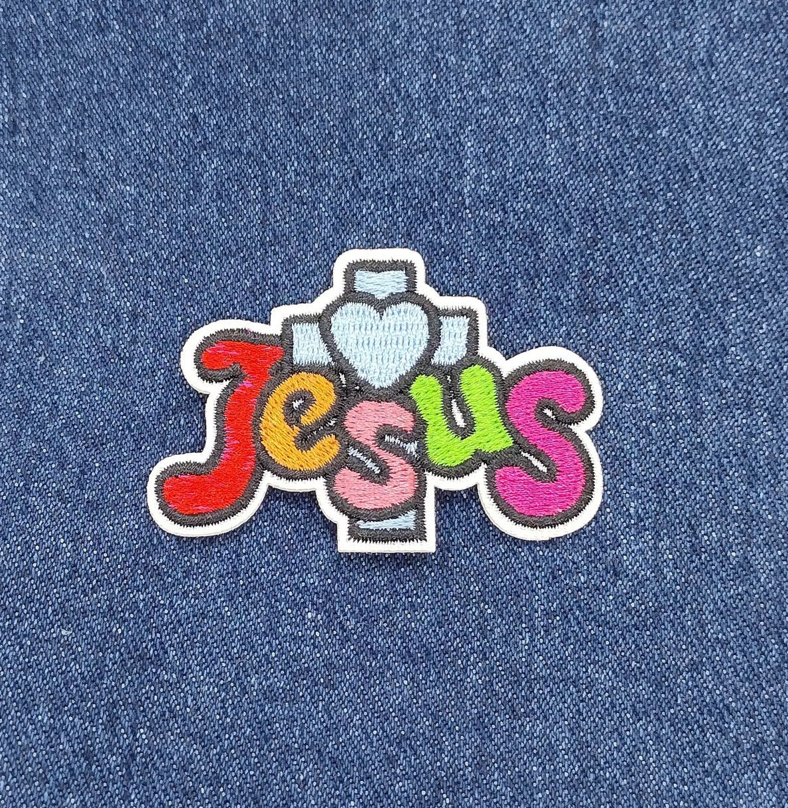 Jesus Christianity Cross I Love Jesus Embroidered Iron on - Etsy