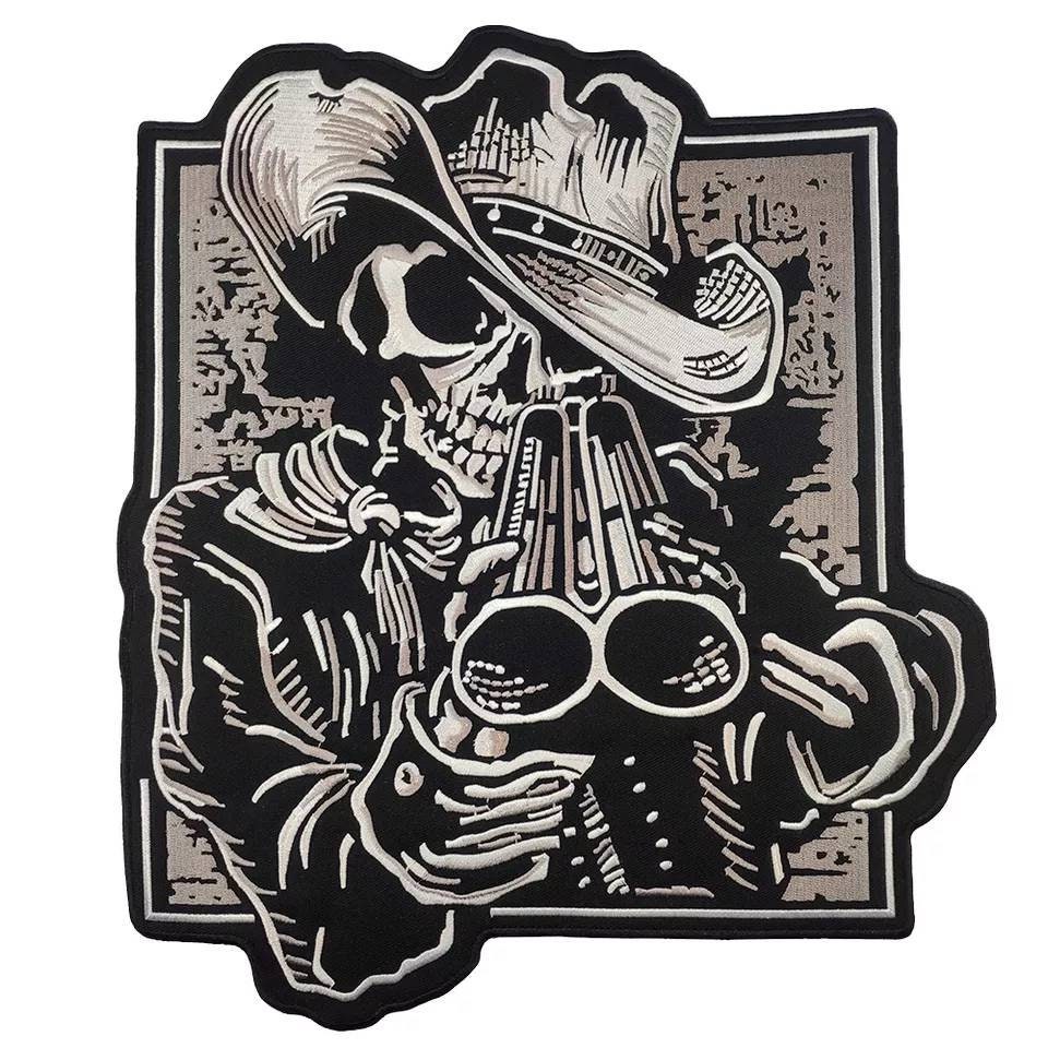 Cowboy Skeleton With Shotgun XL Large Embroidered Iron on Back - Etsy