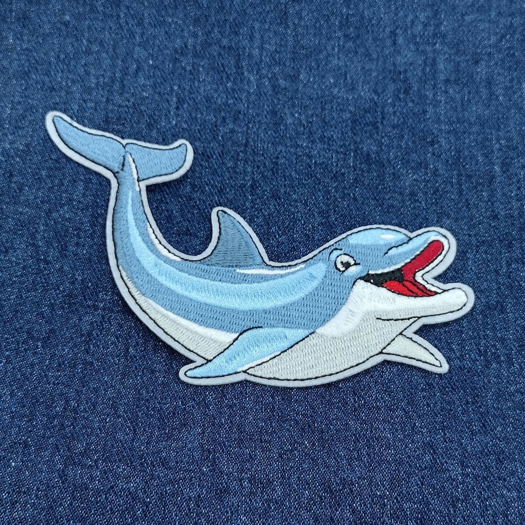 Dolphin Embroidered Iron-on Patches Sea Animals - Etsy