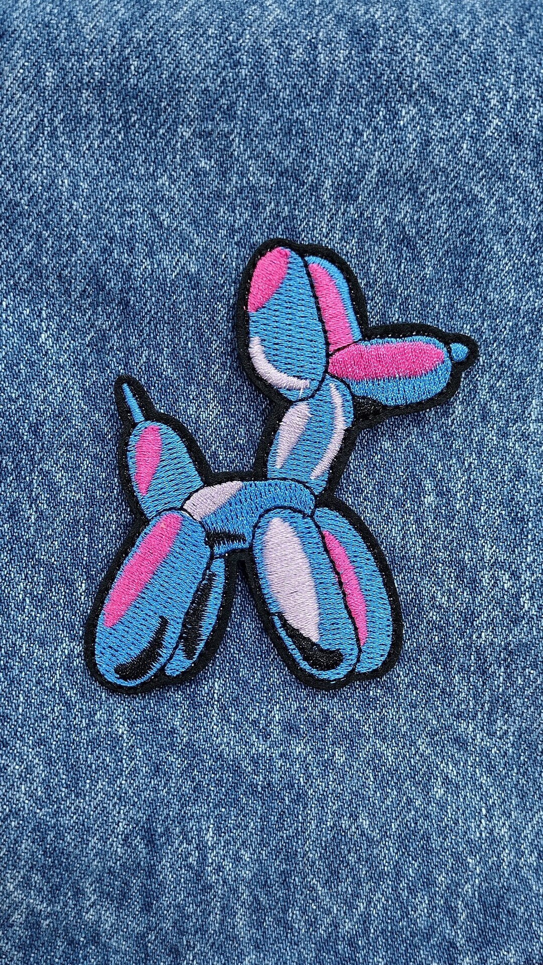 Balloon Animals Blue Dog Embroidered Iron-on Patch Small Fabric Patches ...
