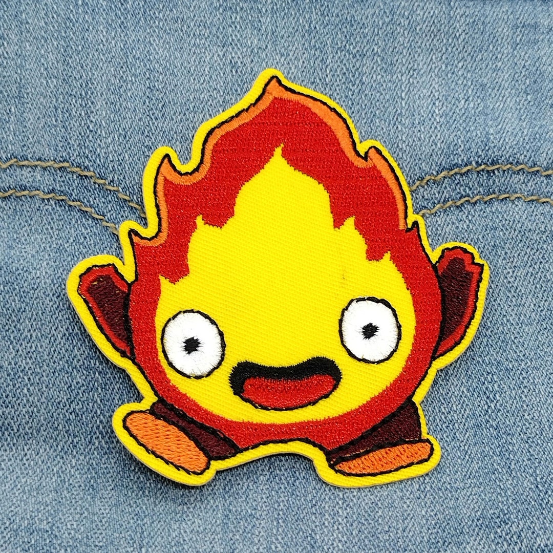 Flames Fire Elemental Cute Cartoon Flame Embroidered Iron-on Patch ...