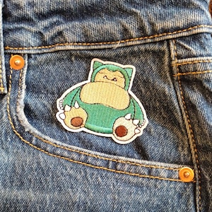 Snorlax Embroidered Iron-on Patch DIY Clothing Sticker - Etsy