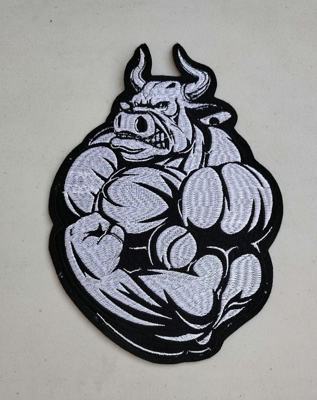 Large Bull Angry Bull Embroidered Iron-on Patch - Etsy