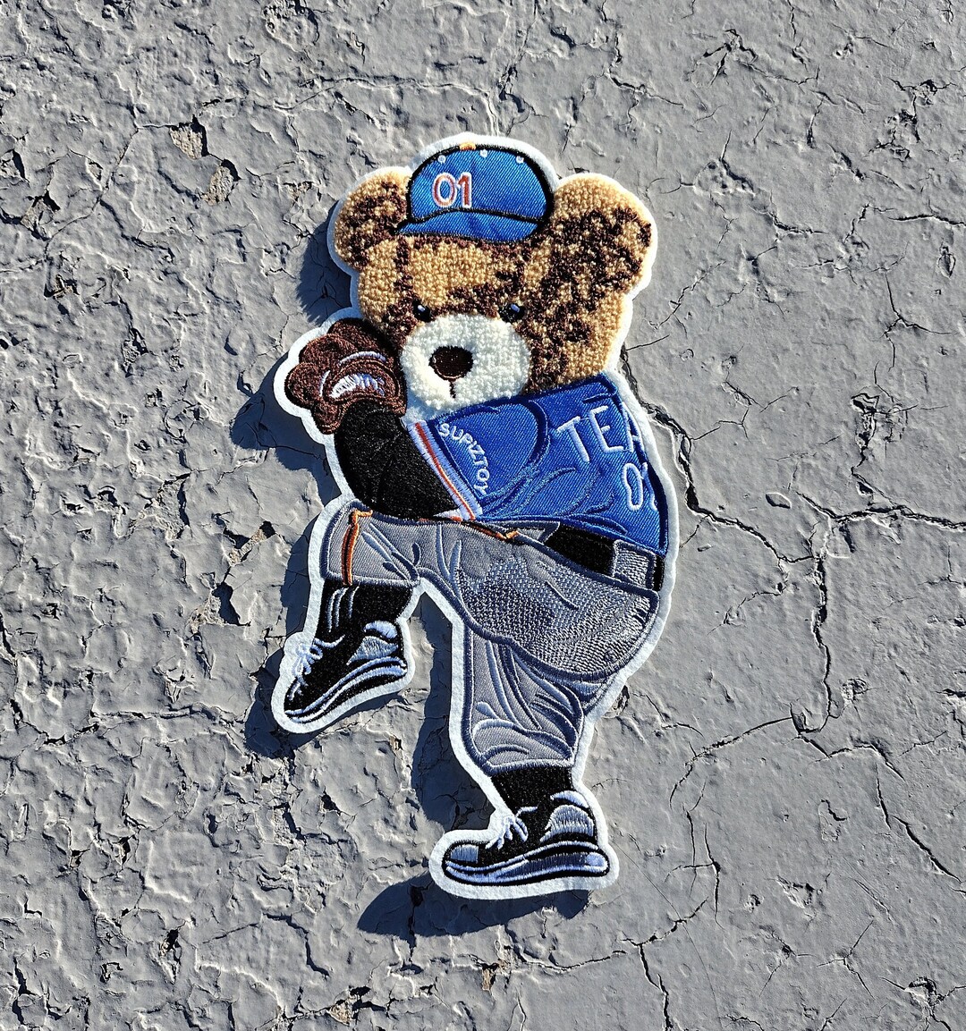 Baseball Pitcher Teddy Bear Large Embroidered Sew-on Patches - Etsy