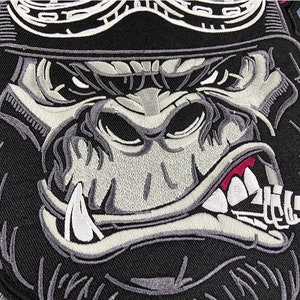 Gorilla Biker Embroidered Iron on Back Patch. Jacket Patches. Diy ...