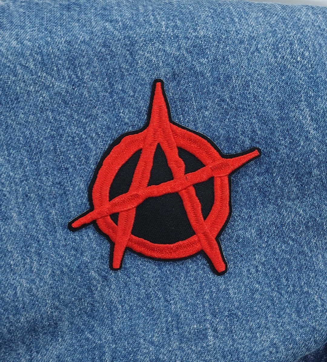 Anarchy Sign Symbol Embroidered Iron-on Patch Anti-establishment Black ...