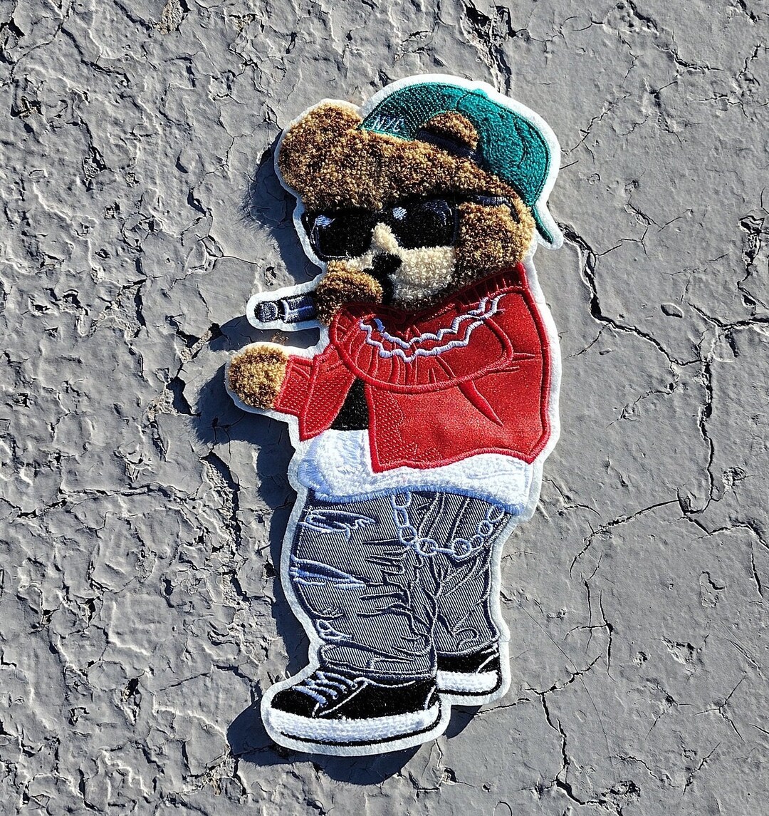 Singing Super Star Teddy Bear Embroidered Sew-on Patch Chenille Patches ...