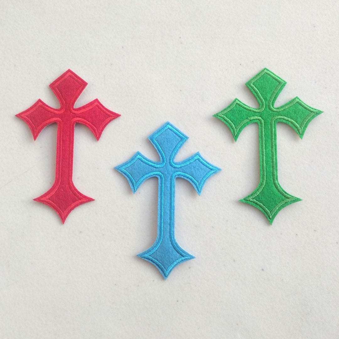 Cross Red Blue or Green Crosses Embroidered Iron-on Patches - Etsy