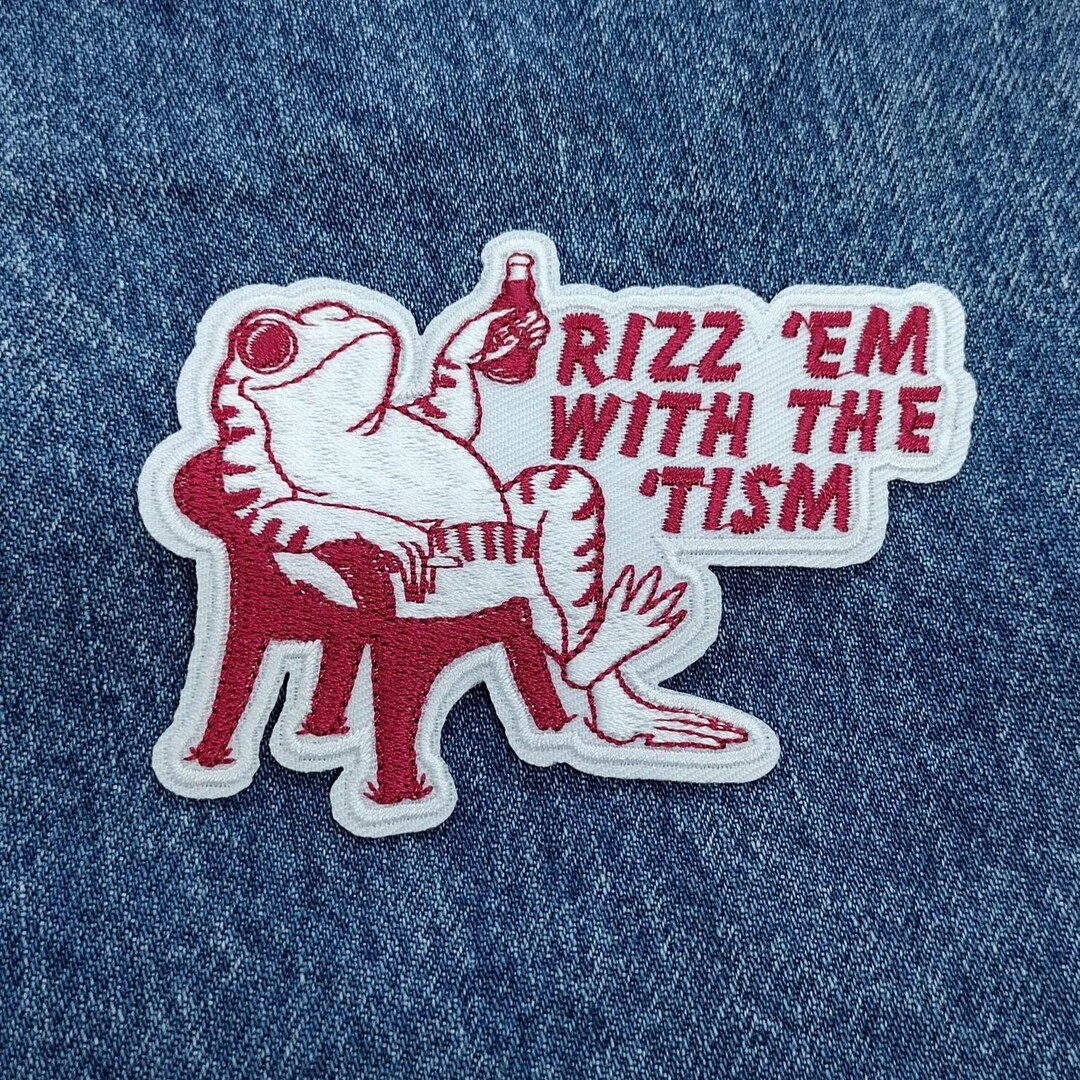 Charismatic Frog Embroidered Iron-on Patch Rizz Em With Your Tism - Etsy