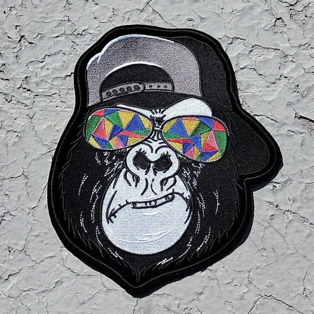 Gorilla Large Embroidered Iron-on Patch Hip Hop Biker Hippie New Age ...