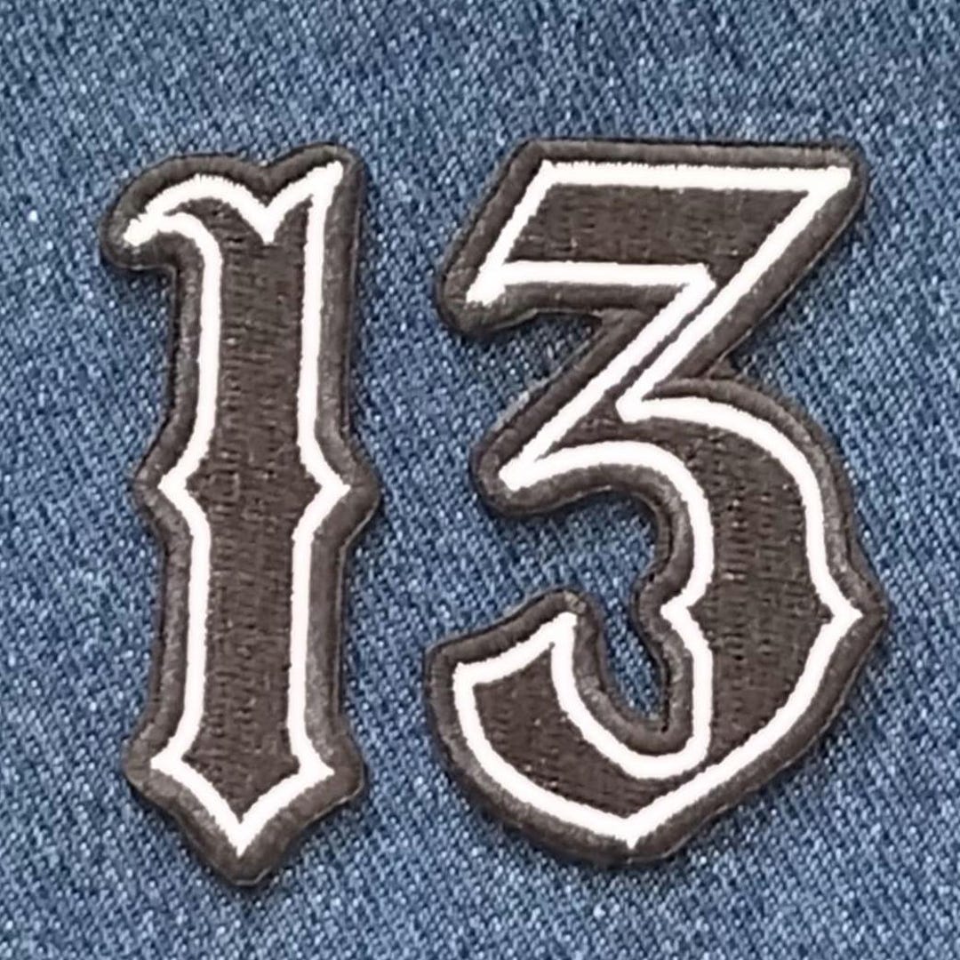 Lucky Number 13 Black and White Embroidered Iron-on Patch - Etsy