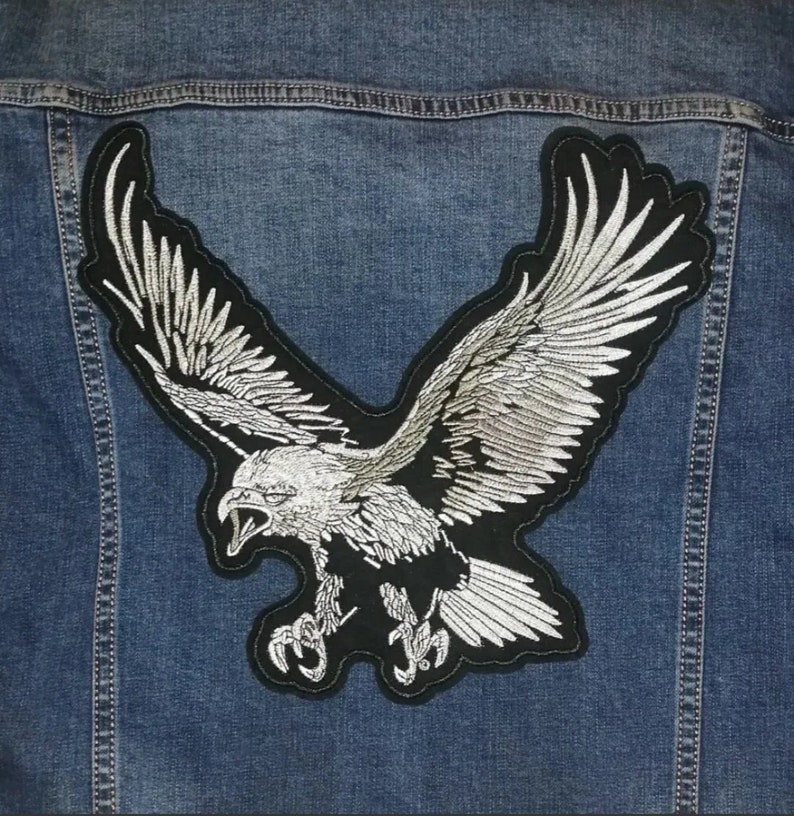 Eagle Embroidered Iron-on Patches Large Clothing Sticker - Etsy